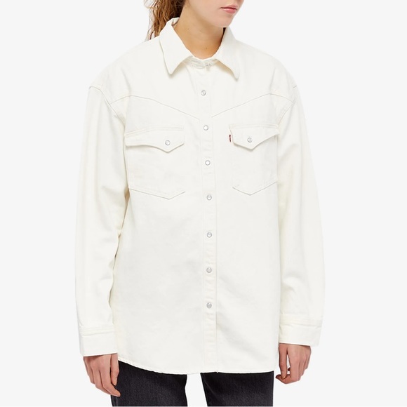 Levi's | Jackets & Coats | Oversized Dorsey Western Shirt Denim Shacket ...